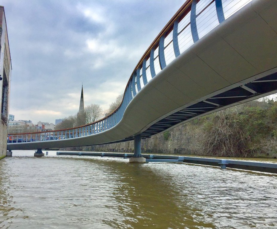 91m-long curved footbridge - Finzels Reach, Bristol | CTS Bridges | ESI ...