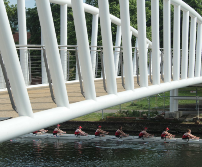 45 x 4m tied arch Vierendeel truss footbridge - Bedford | CTS Bridges ...