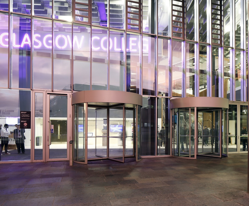 Entrance door solutions for state-of-the-art college | GEZE UK | ESI ...