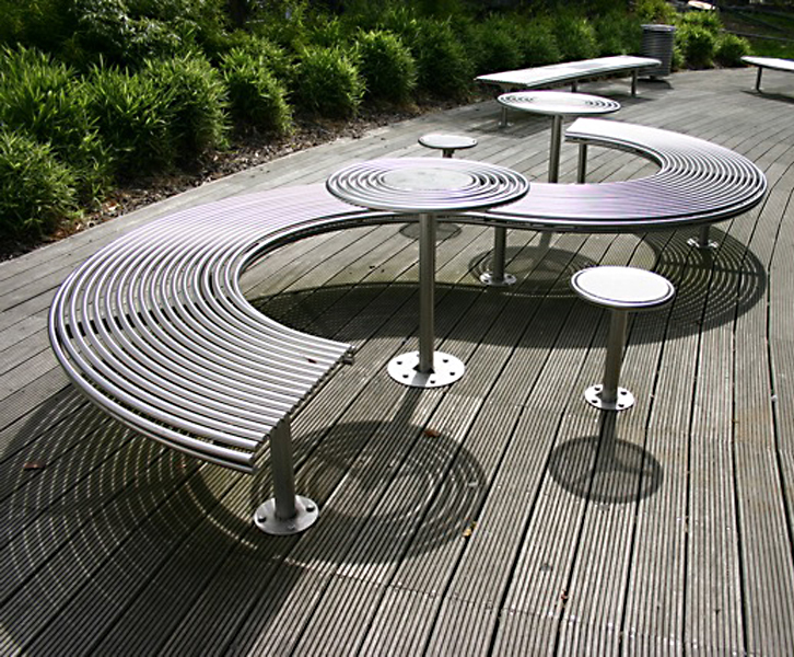 Centerline CL007 contemporary curved steel benches | Benchmark Design ...