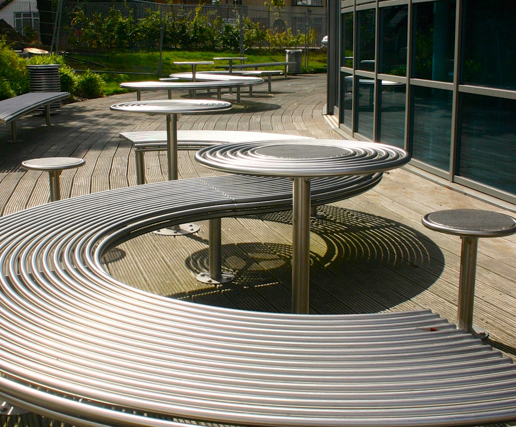 Centerline CL091 contemporary circular steel table | Benchmark Design ...