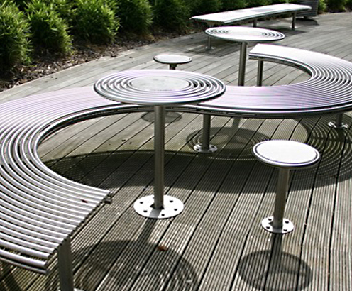 Centerline CL091 contemporary circular steel table | Benchmark Design ...