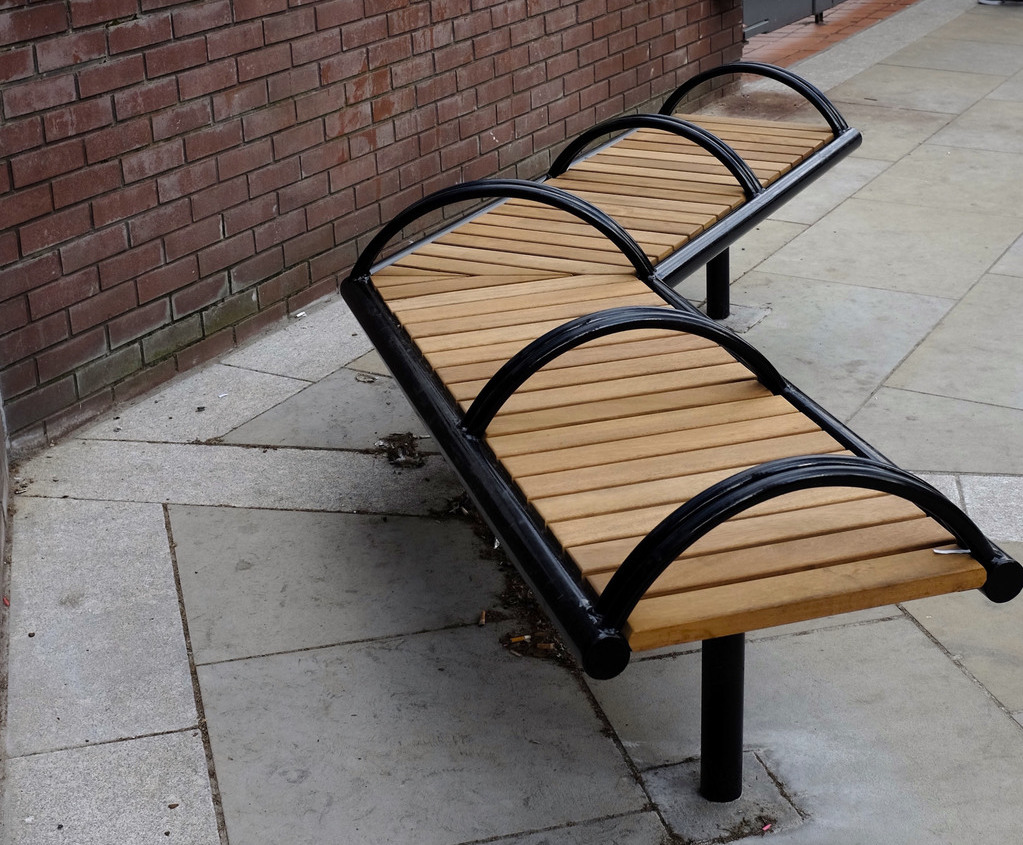 Shoreline SL005 contemporary steel and timber bench | Benchmark Design ...