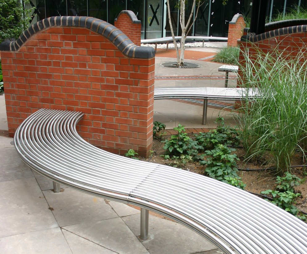 Centerline CL007 contemporary curved steel benches | Benchmark Design ...