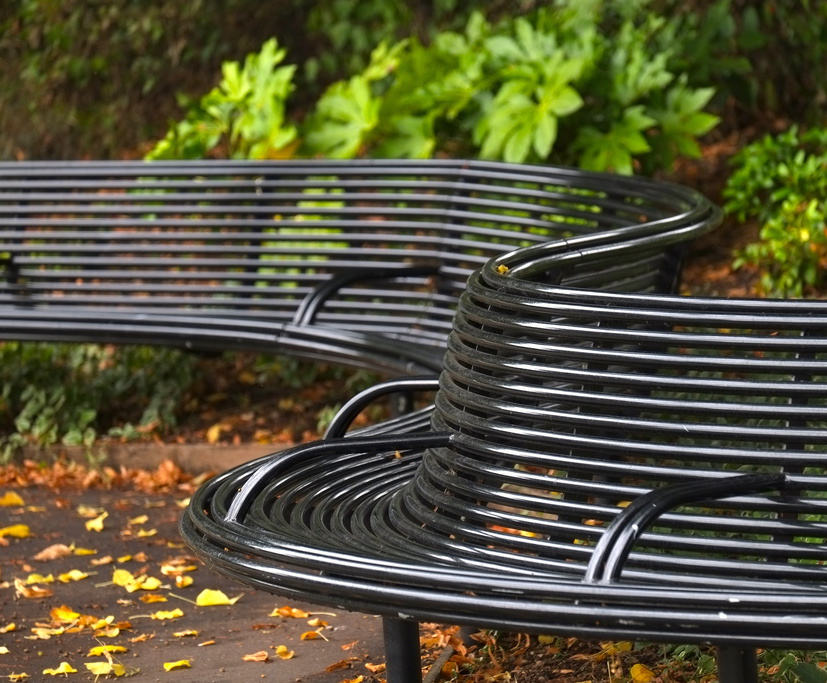 Centerline CL010 contemporary curved steel seats | Benchmark Design ...