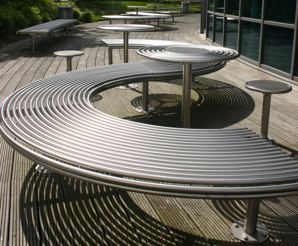Centerline CL007 contemporary curved steel benches | Benchmark Design ...