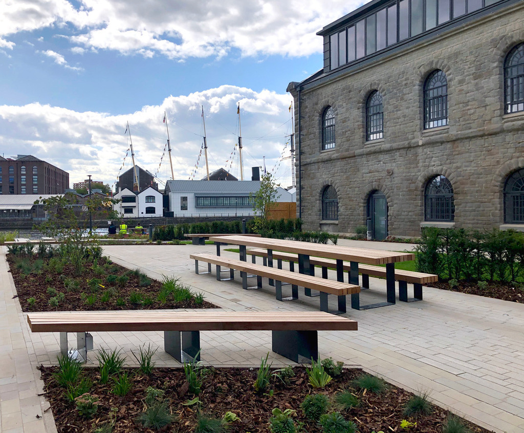 Exterior seating and table for harbourside regeneration | Benchmark ...