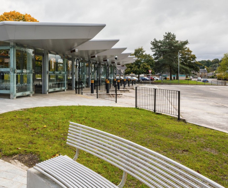 Bespoke wall-mounted benches – Cumnock Bus Station | Benchmark Design ...