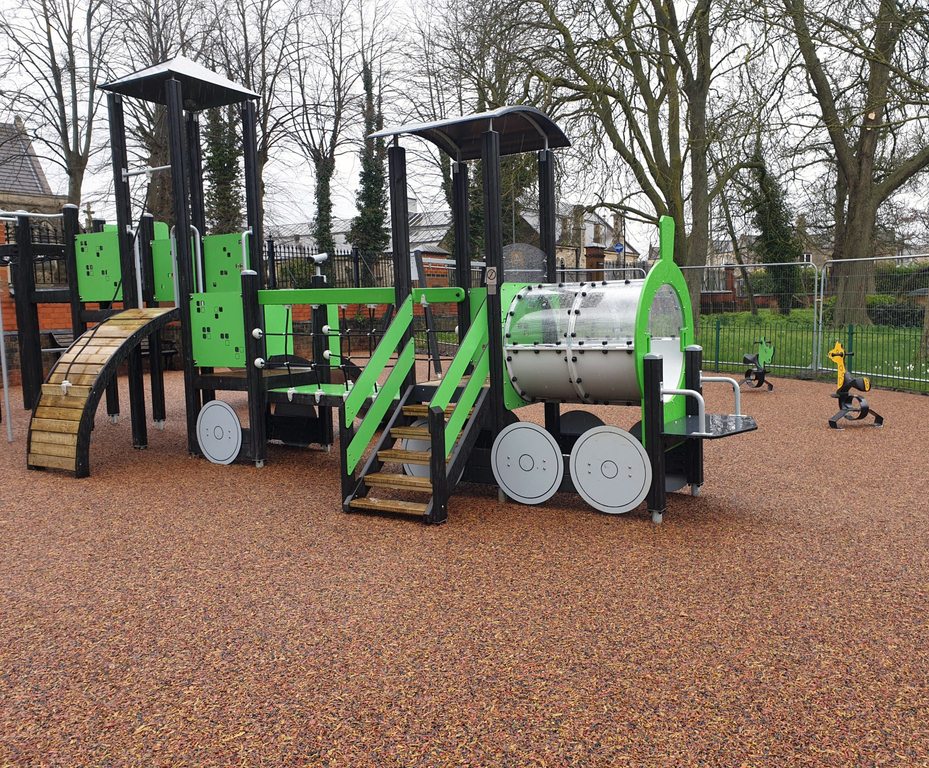 Train - themed multi play unit with climbers and slides | Redlynch ...