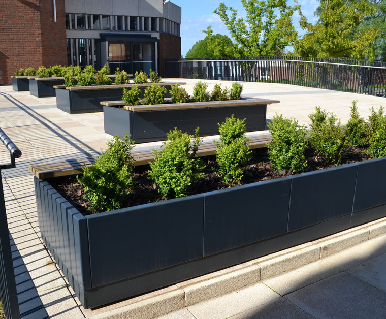 Stratum aluminium modular planters | Street Design | ESI External Works