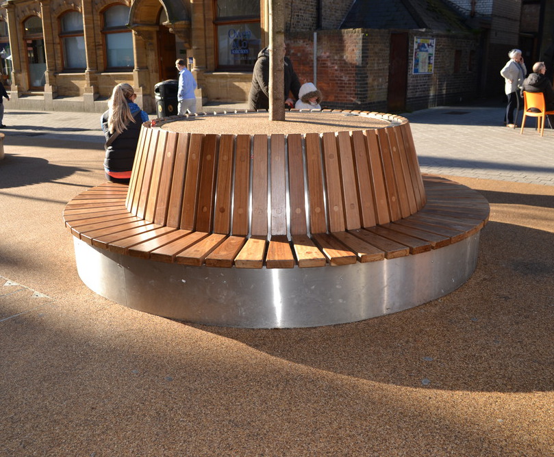 Spalding timber and metal seating | Street Design | ESI External Works