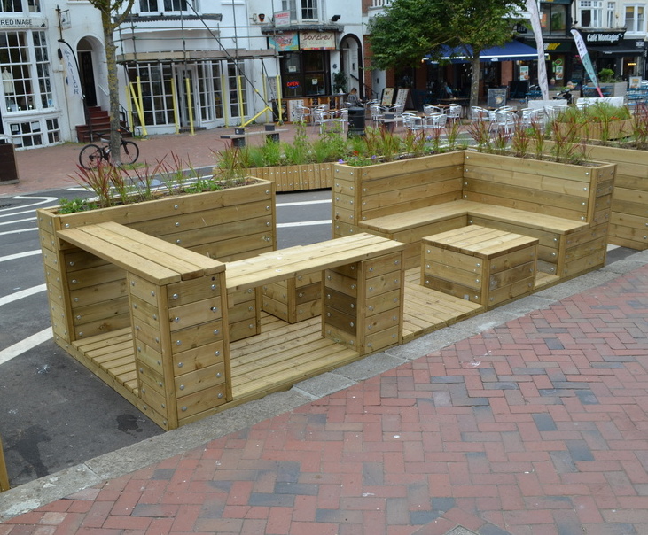 Timber parklets and planters for Worthing Council | Street Design | ESI ...