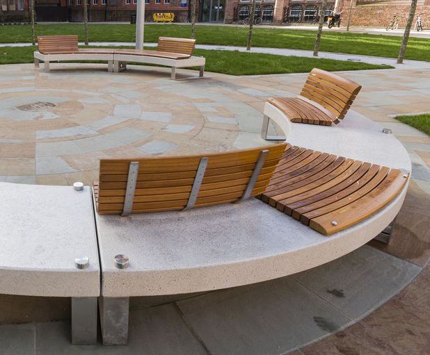 Customised circular seat, Liverpool University | Artform Urban ...