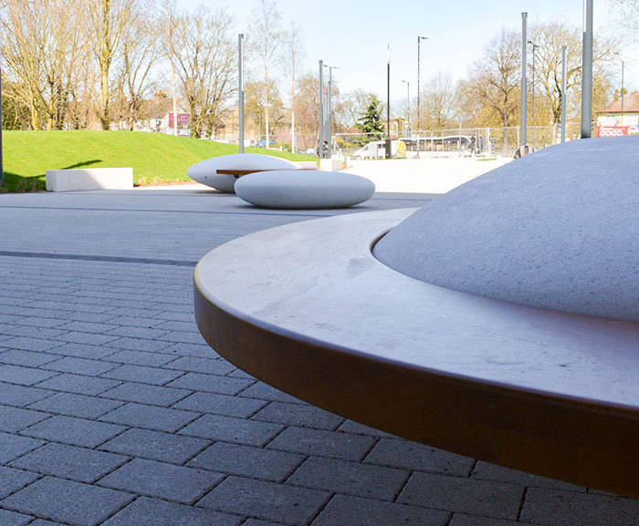 Stone seating for Montem Ice Arena, Slough | Artform Urban Furniture ...
