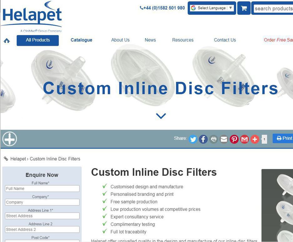 Inline disc filter customisation service launched | Helapet Ltd ...