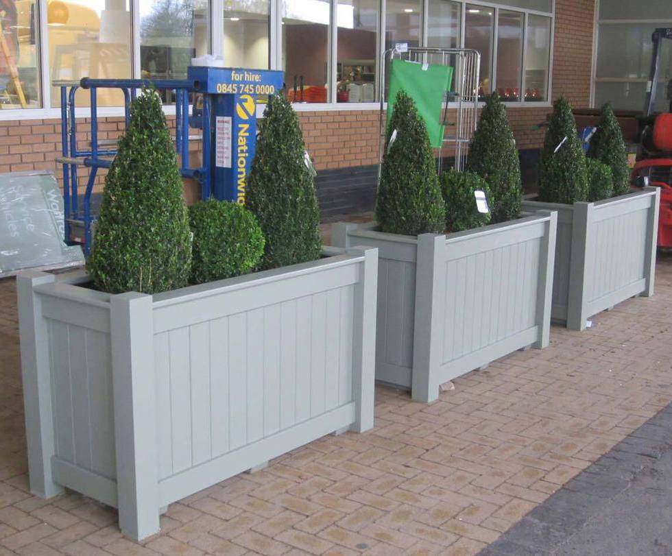 Bespoke timber commercial planters for Waitrose stores | Taylor Made ...