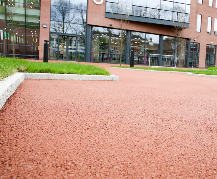 Terracotta surfacing creates vibrant pathways in park | NatraTex | ESI ...