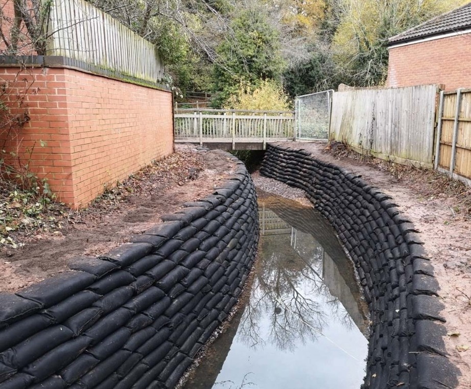 Storm drainage channel restoration using Rootlok | GeoGrow | ESI ...