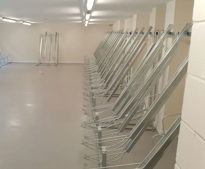 Semi-vertical space-saving cycle racks | CYCLERAX | ESI External Works