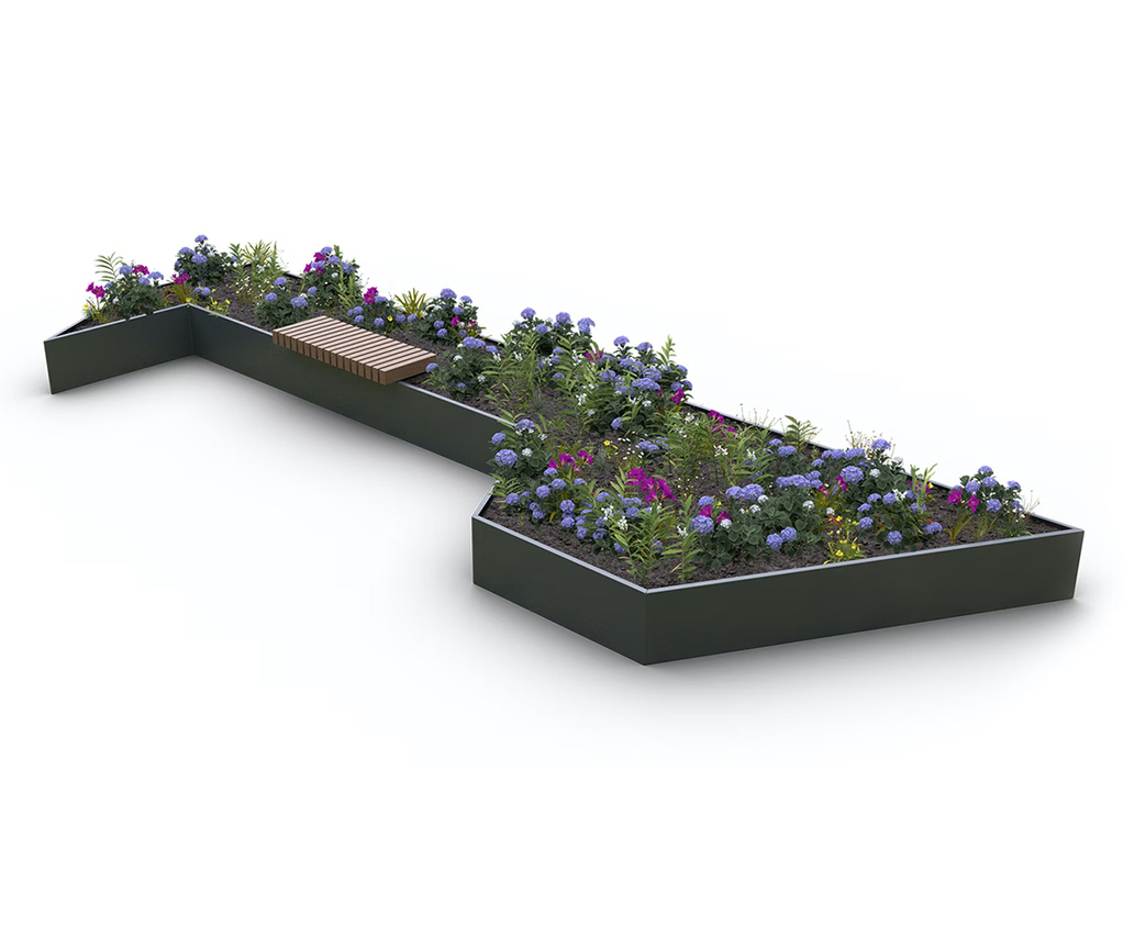Planterline - straight structural steel planter walls | Raaft | ESI ...