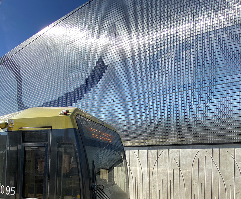 Kinetic wall cladding used in public art - Rochdale | Lang+Fulton | ESI ...