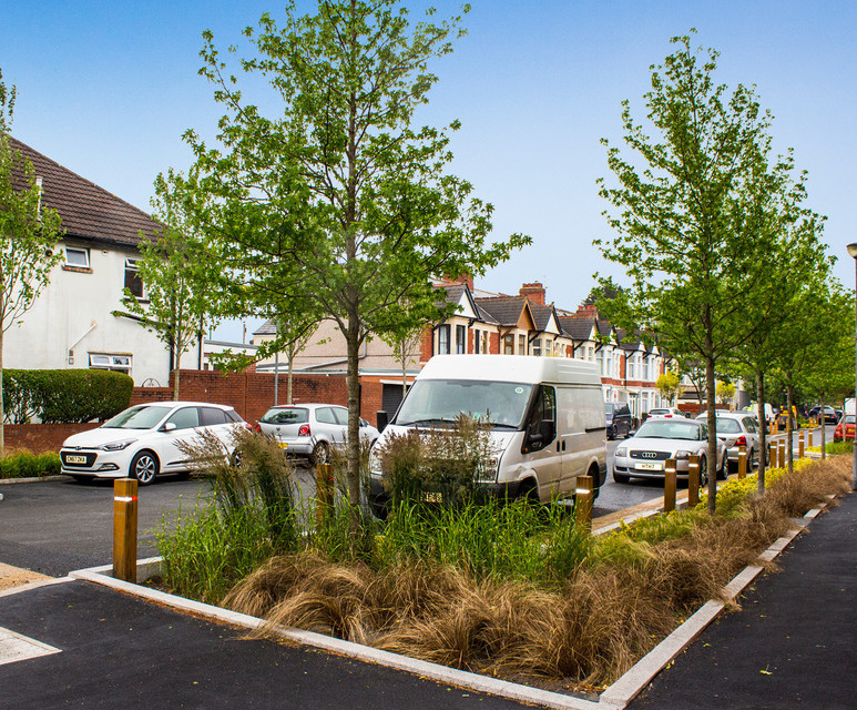Sustainable tree planting in innovative SuDS scheme | GreenBlue Urban ...