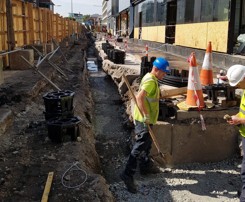 StrataCells used for trees in restricted urban planting | GreenBlue ...