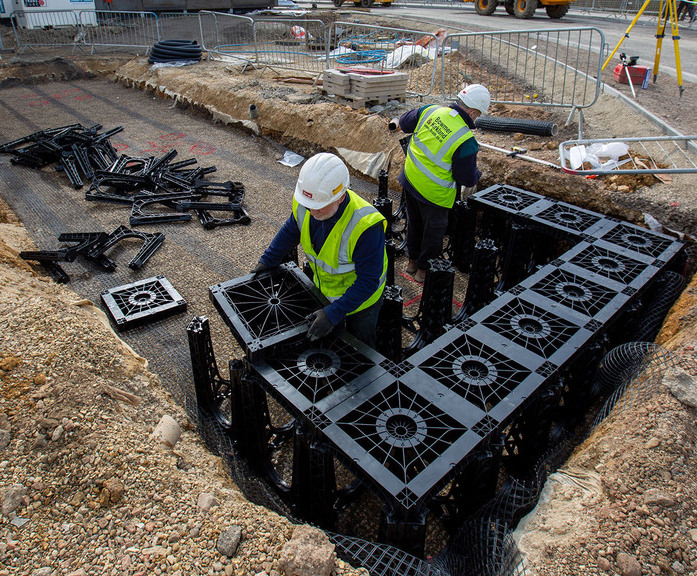 ArborFlow tree pits and rain gardens for mixed use site | GreenBlue ...