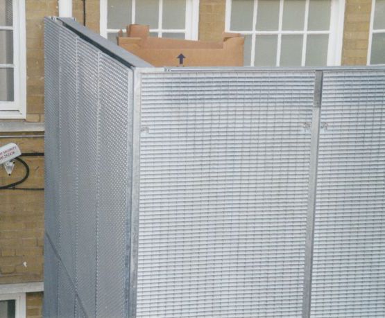 Louvre galvanised steel mesh gratings for screening | Elefant Gratings ...