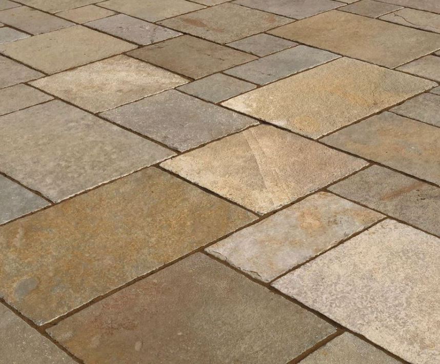 Antique Honey Cathedral limestone paving and setts | Westminster Stone ...