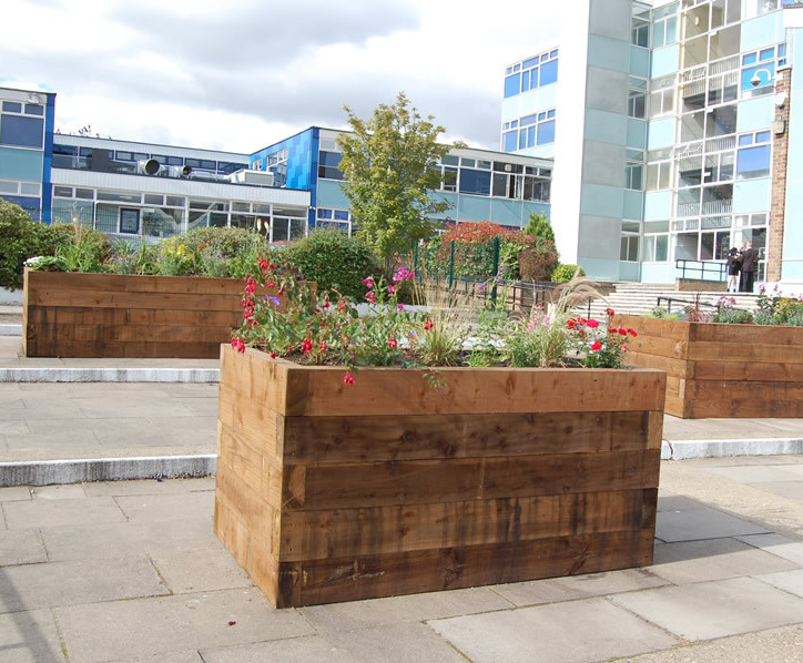 Softwood sleeper planters | Branson Leisure | ESI External Works