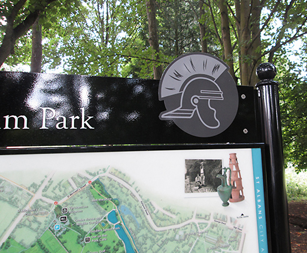 High quality metal signage for historic Roman park | Fitzpatrick ...