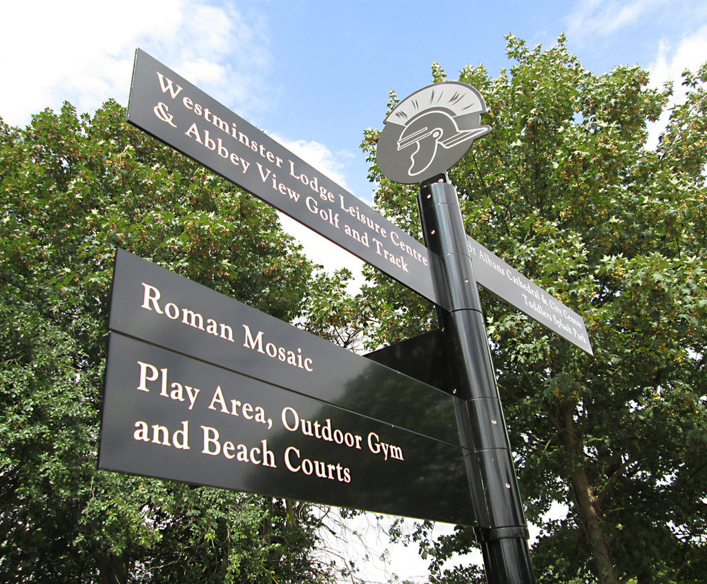 High quality metal signage for historic Roman park | Fitzpatrick ...