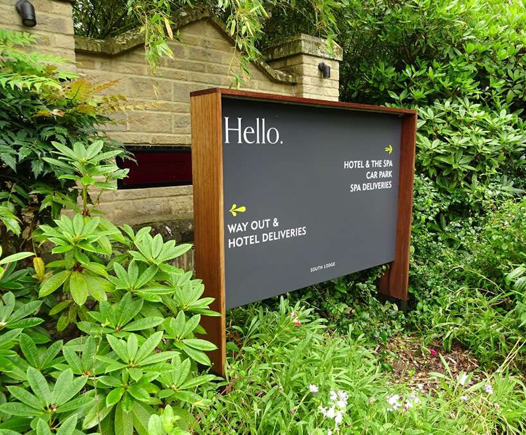 External directional signage for exclusive hotel and spa | Fitzpatrick ...