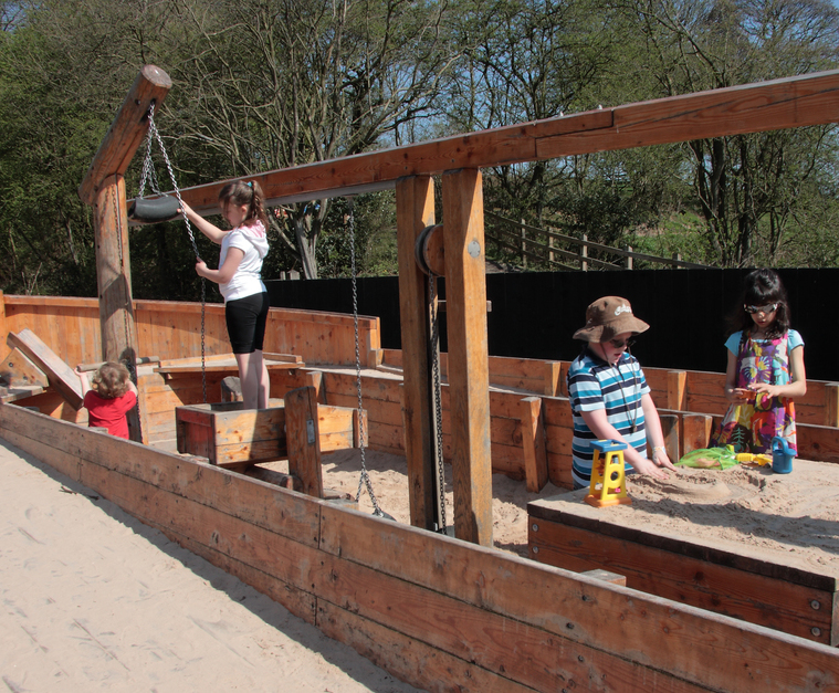 Bespoke barge sand play feature for heritage area park | Timberplay ...