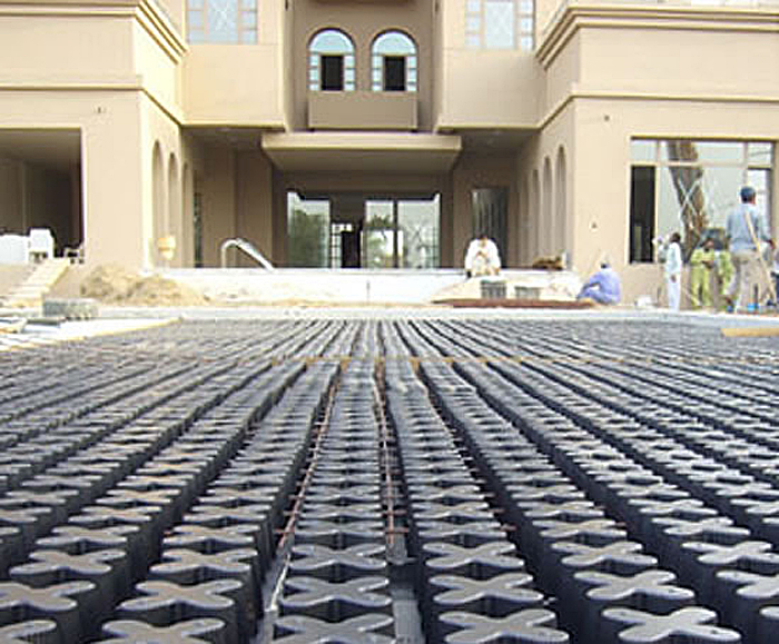 360m3 of Grasscrete system GC1, private car park, Kuwait | Grass ...