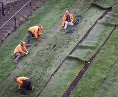 Steep slope turfing and stabilisation, Lincoln Castle | Lindum Turf ...