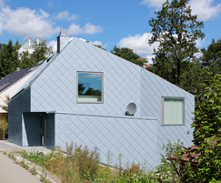 Zinc square tile cladding gives home diamond effect | RHEINZINK | ESI ...