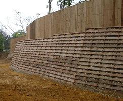 Timbalok timber crib retaining wall | Ruthin Precast Concrete | ESI ...